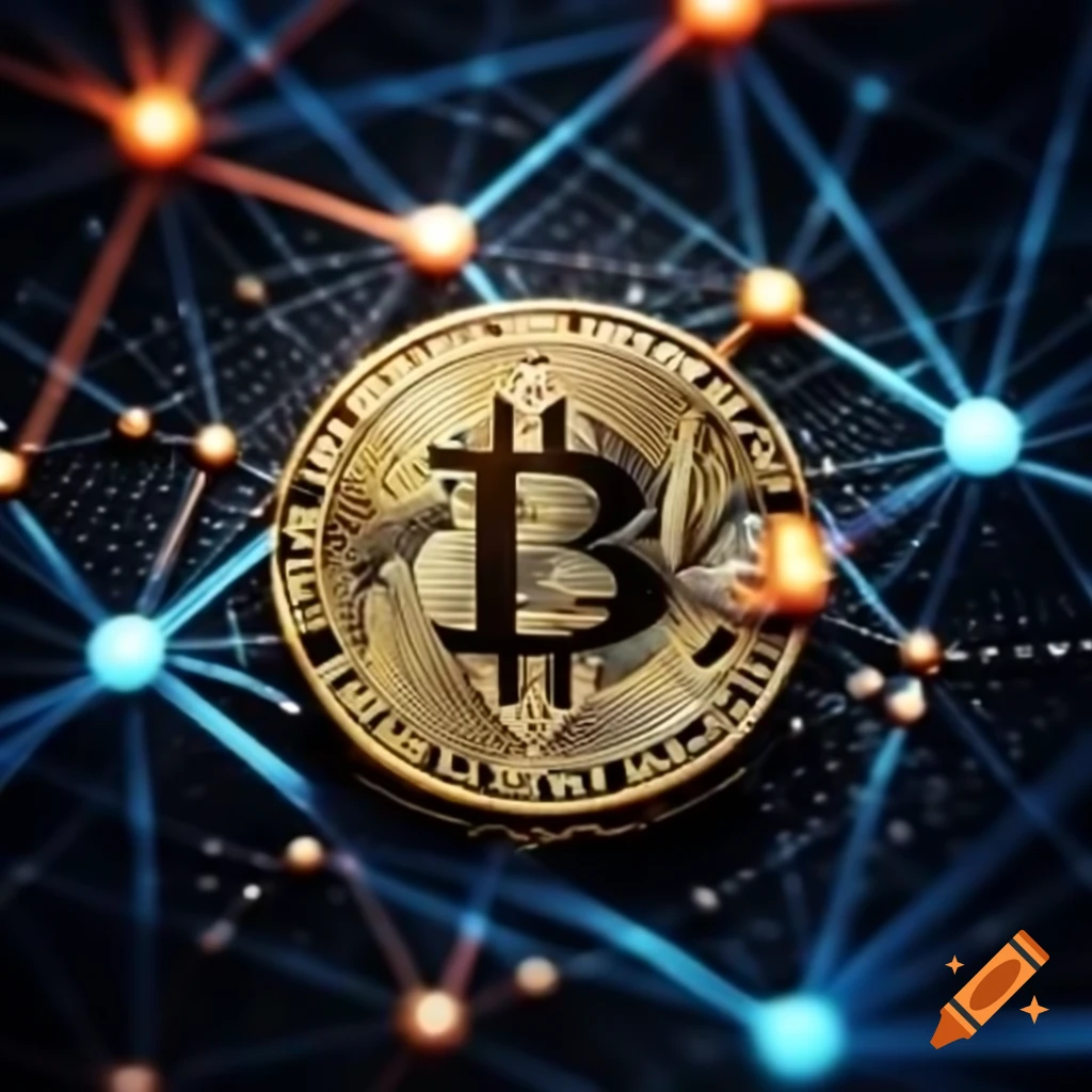 Bitcoin network illustration on Craiyon