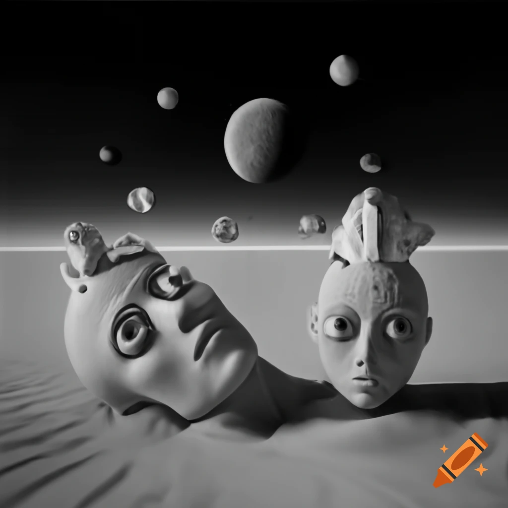 Surreal black and white landscape resembling human bodies with ...