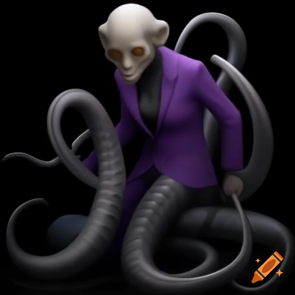 Female humanoid in purple business suit with ram skull head and ...