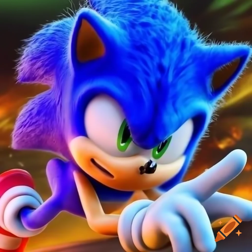 Sonic character from video games on Craiyon