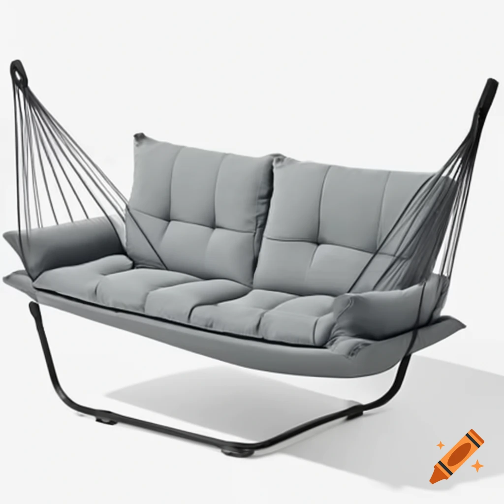 Square sofa with hammock and foldable separate seats on Craiyon