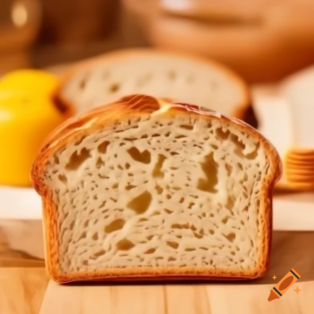 Single piece of bread on a surface on Craiyon