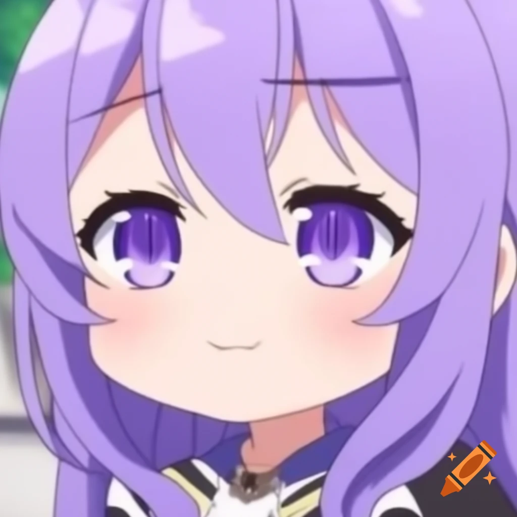 Chibi character with lavender hair in anime style on Craiyon
