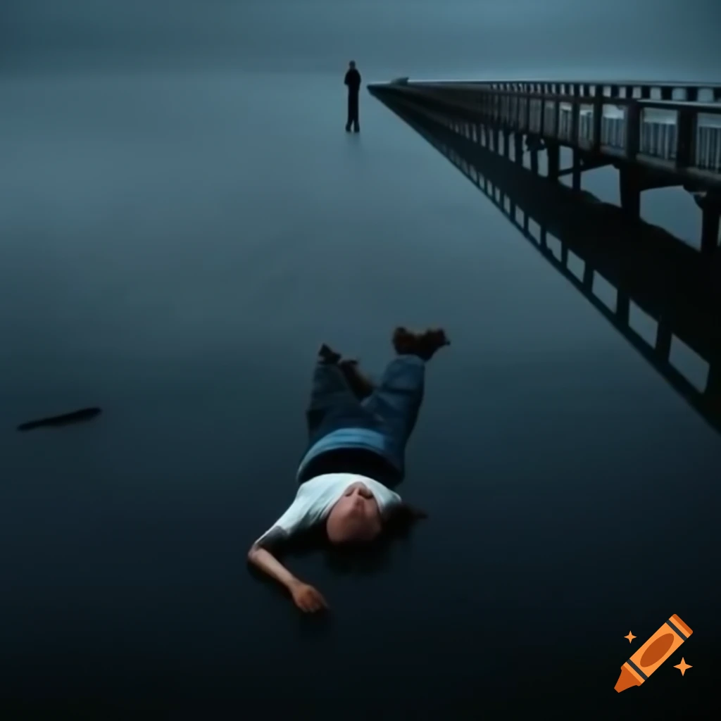Gitxsan boy crawling under boardwalk, touching face of a person beneath ...