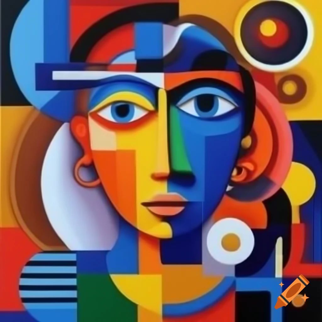 Cubism, futurism, and expressionism painting titled 'tu e io' on Craiyon