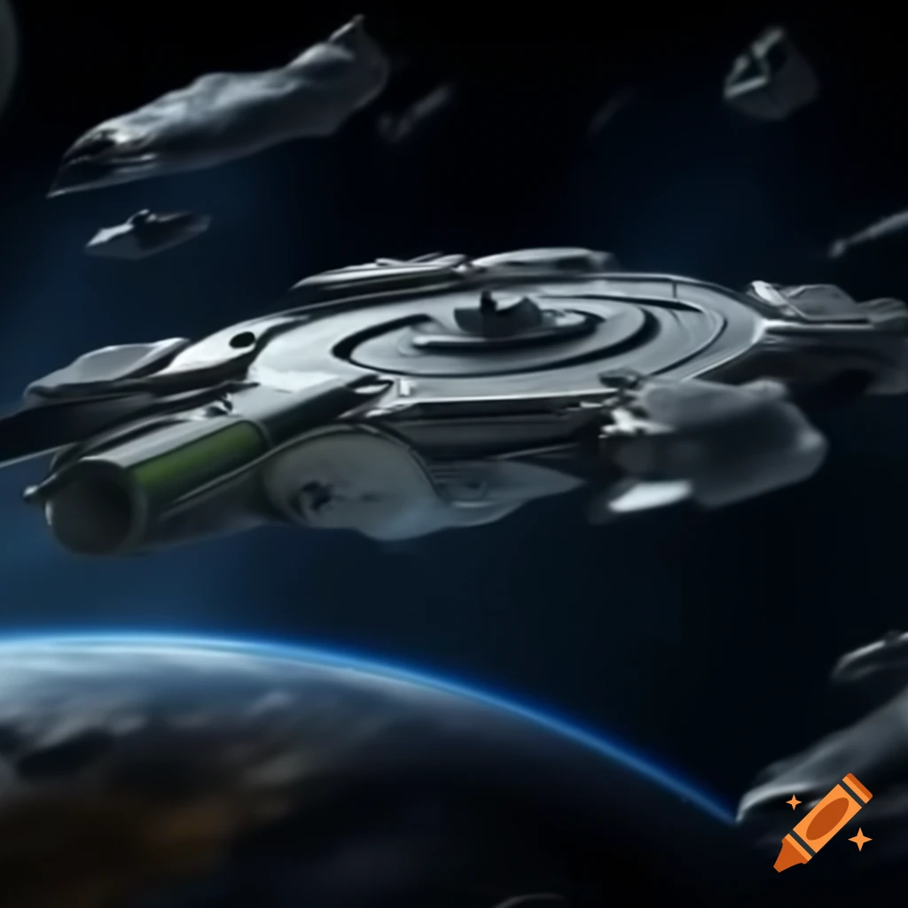 Massive sci-fi military base in space on Craiyon