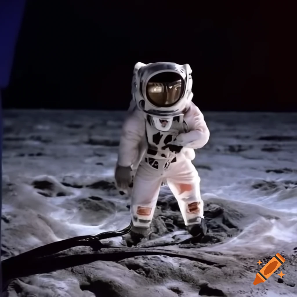 Astronaut exploring the moon's surface on Craiyon