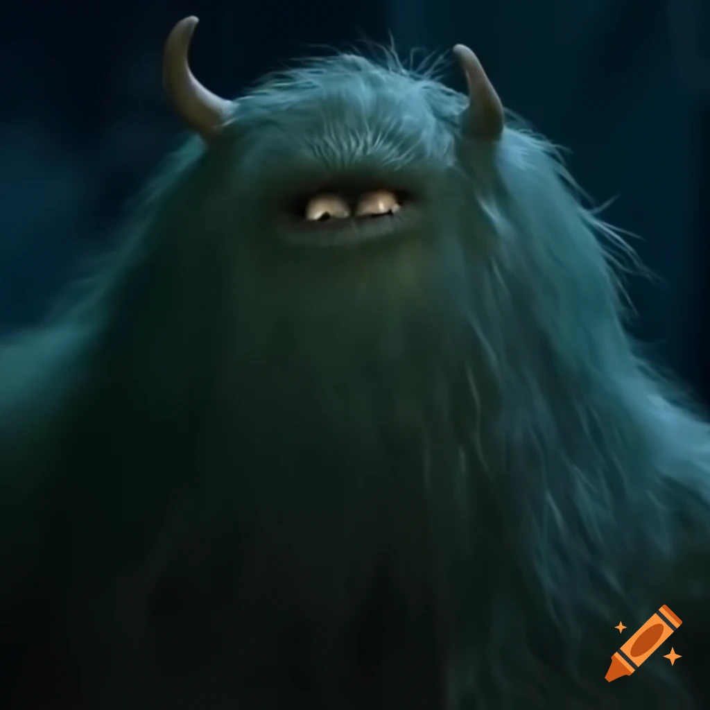 Creepy character from Monsters Inc., resembling Salliver on Craiyon