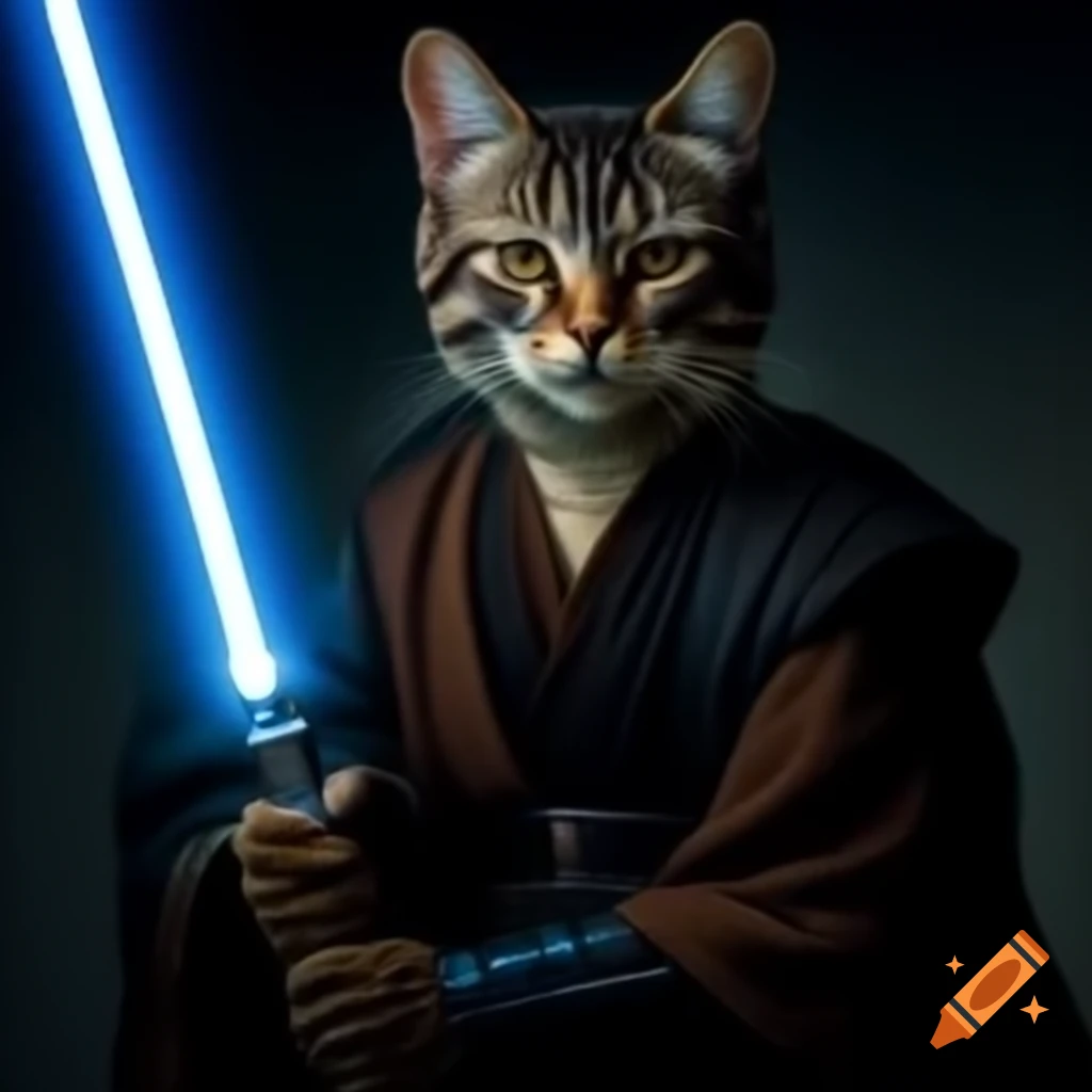 Anakin skywalker reimagined as a cat on Craiyon