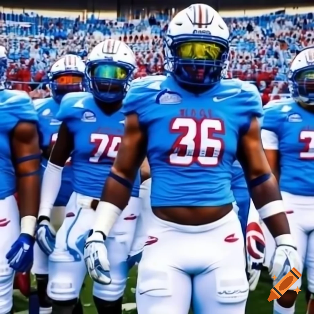 College football uniform design featuring deep red jerseys with sky ...