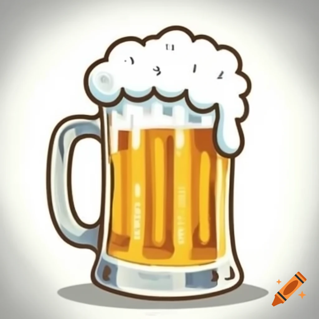 Cartoon style beer with handle on Craiyon