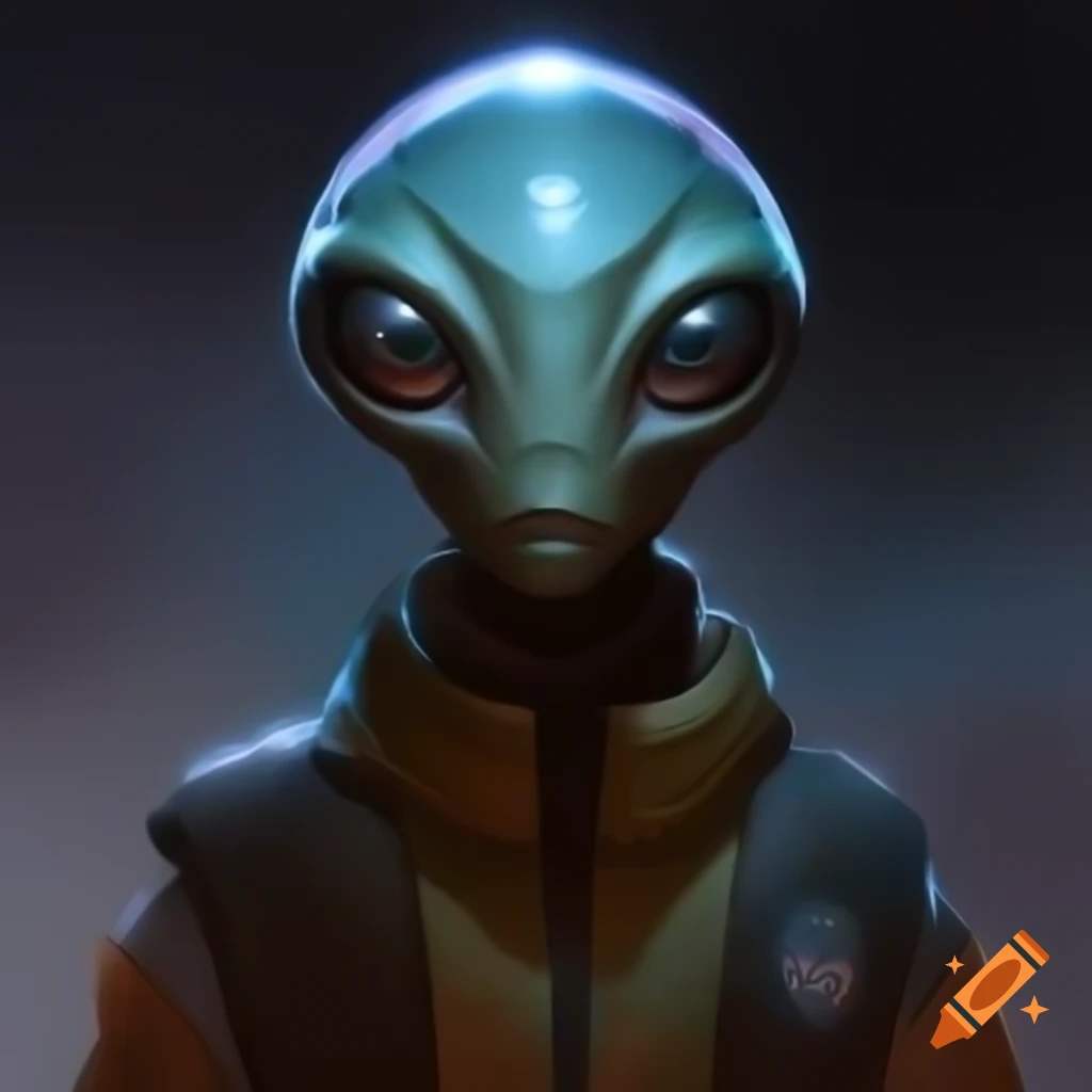 Anime portrait of extraterrestrial alien voyager in explorer outfit on ...