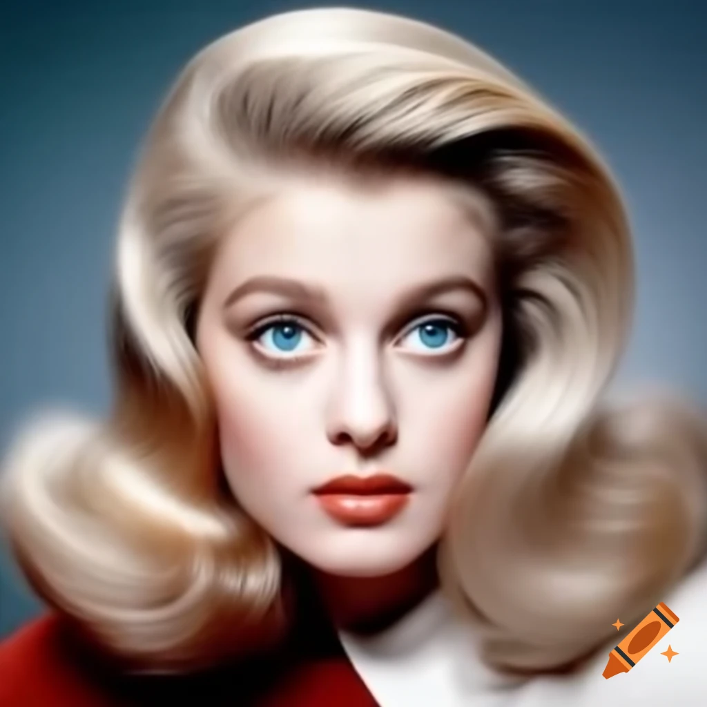 Hyper-realistic portrait of european actress from 1963 with porcelain ...