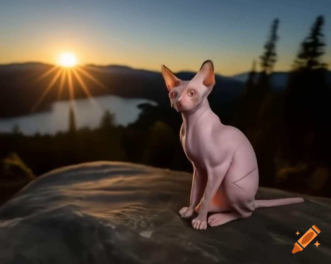 Hyperrealistic portrait of a sphynx cat with humanoid features ...