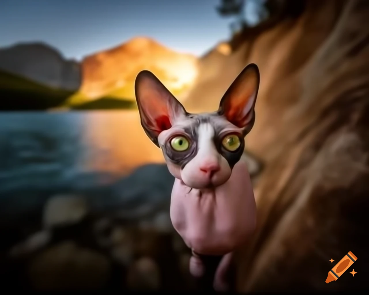 Hyperrealistic sphynx cat with humanoid face inspired by tom the ...