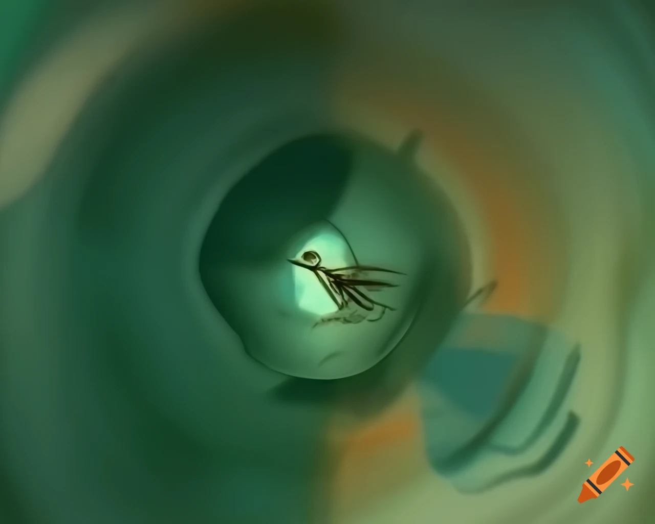 Abstract closeup of natural textures and insect-like silhouettes on Craiyon