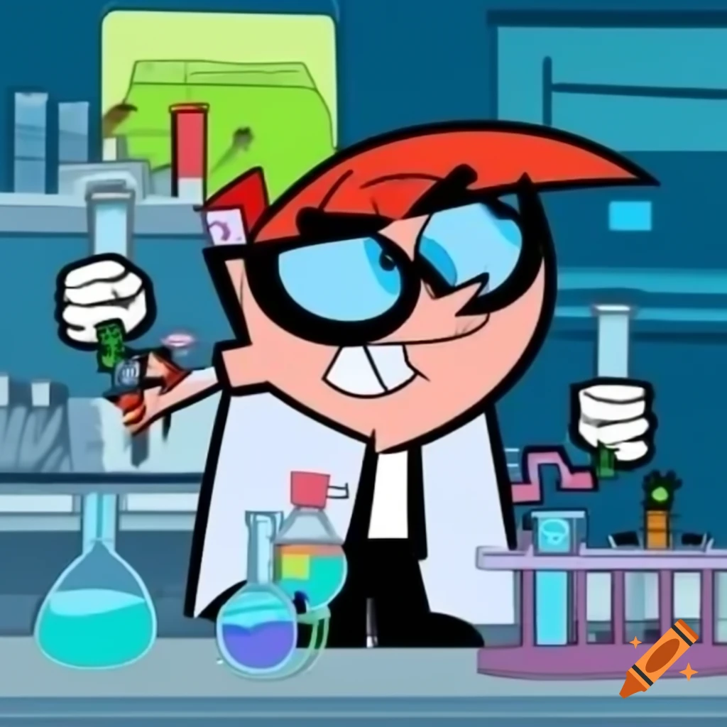 Colorful science laboratory with various equipment and inventions from ...