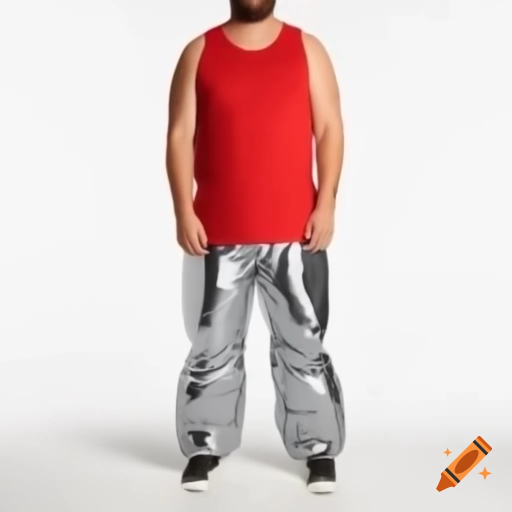 Dr. steven knight wearing sparkling parachute pants and red sequined ...