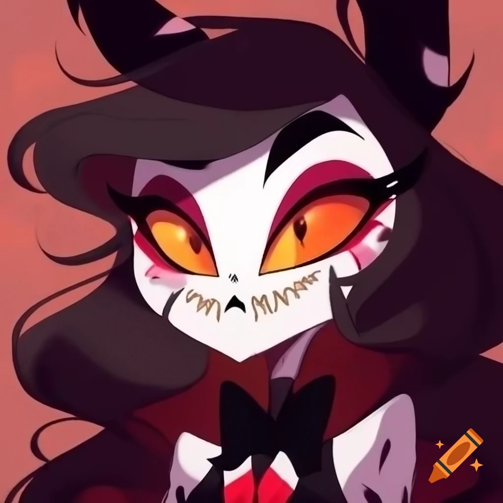 Stylized character with curly light brown hair and greyish-green eyes ...