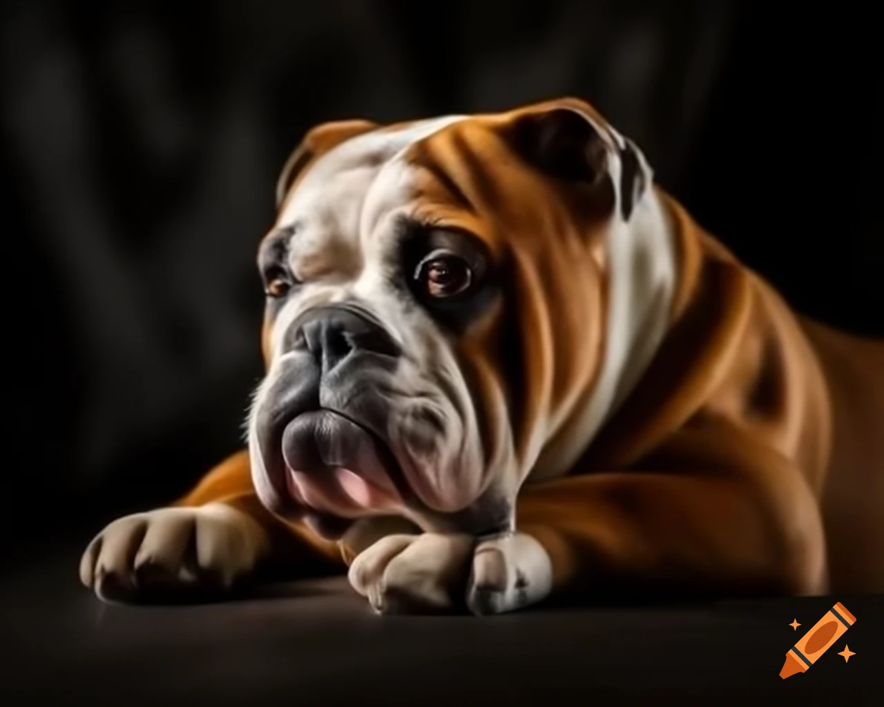 Elegant bulldog composition in natural lighting, professional ...