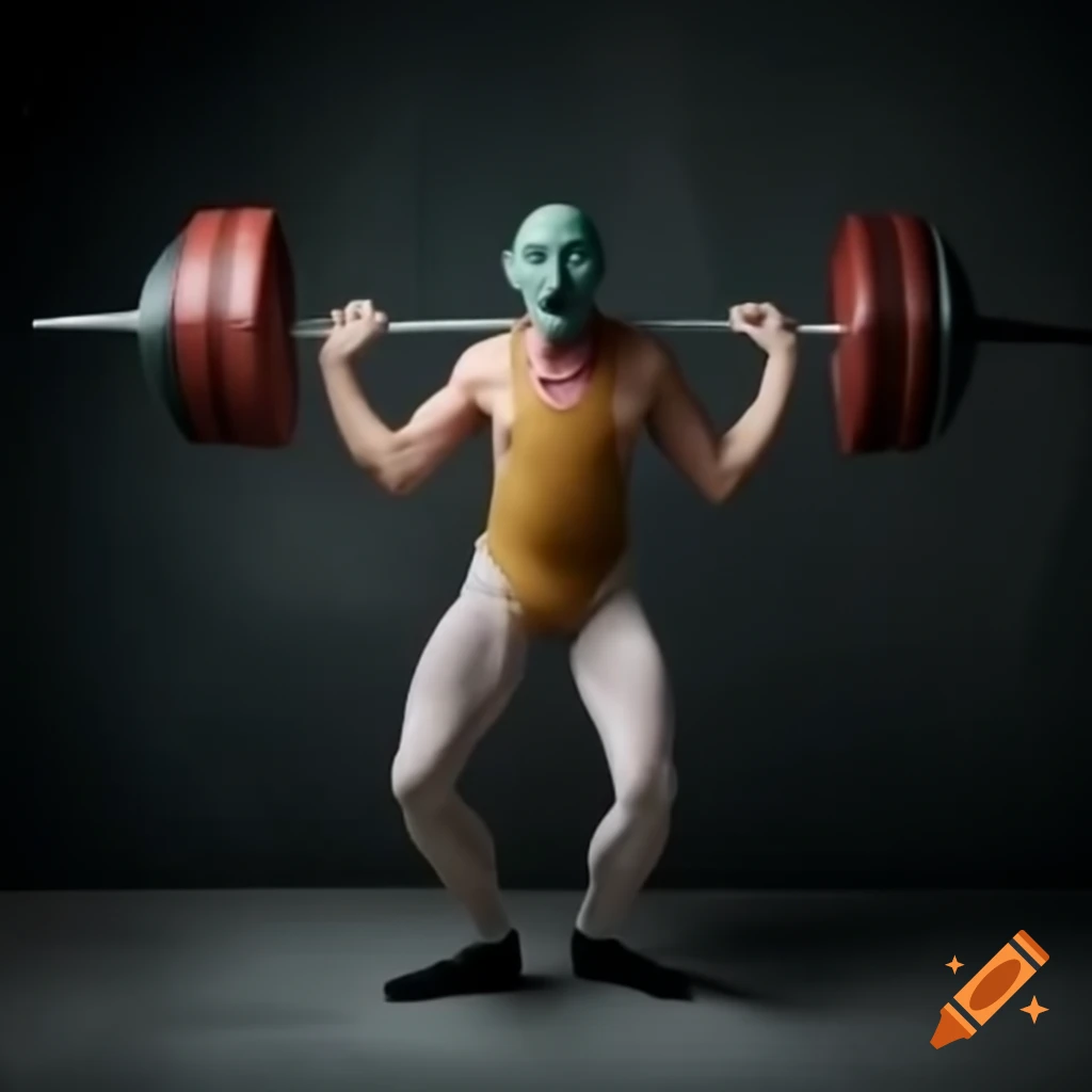 Muscular weightlifter in ballerina outfit combining strength and grace ...