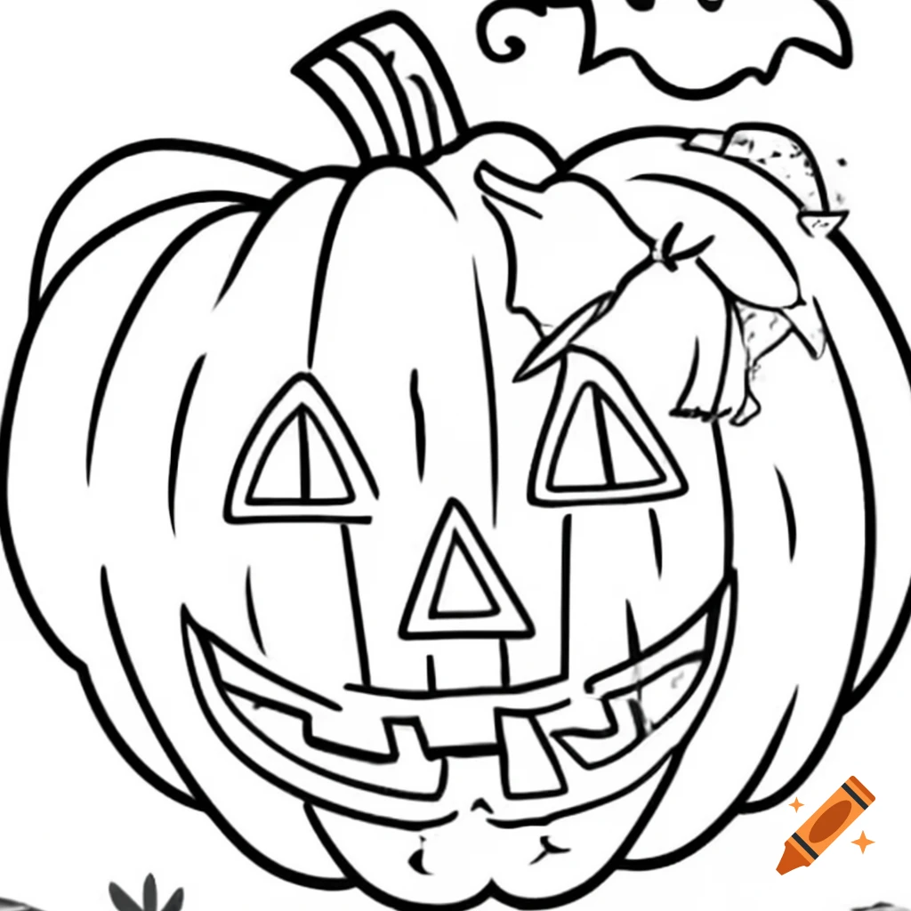 Outline of Halloween pumpkin rabbit for coloring book on Craiyon