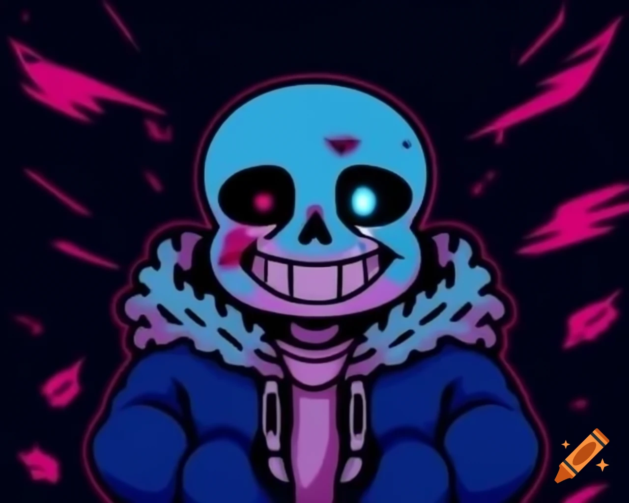 Character named Sans from the popular game Undertale on Craiyon
