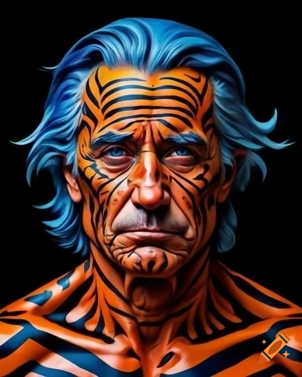 Muscular man in historical portrait resembling george washington with ...