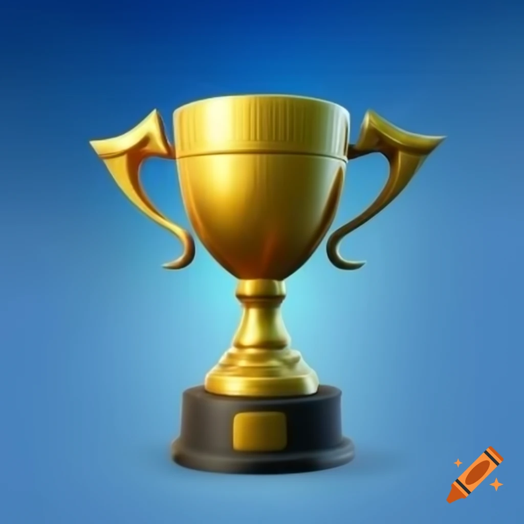 3D rendering of trophy cup in Fortnite style on Craiyon