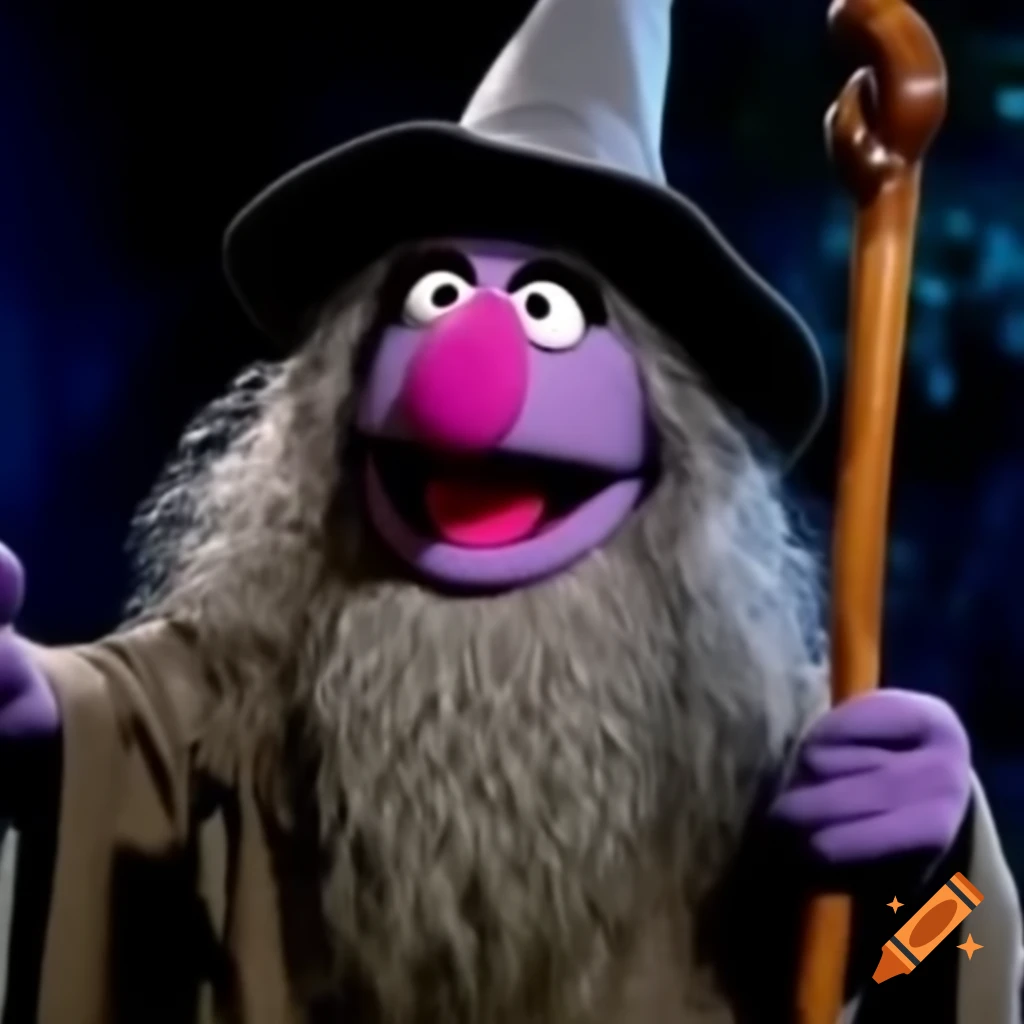 Gonzo from the muppets dressed as gandalf with pointy hat and long nose ...