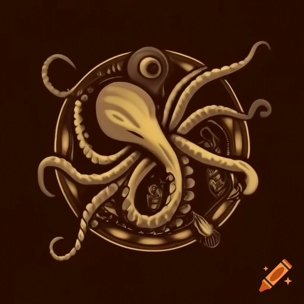 Steampunk-inspired octopus with mechanical tentacles and vintage diving ...