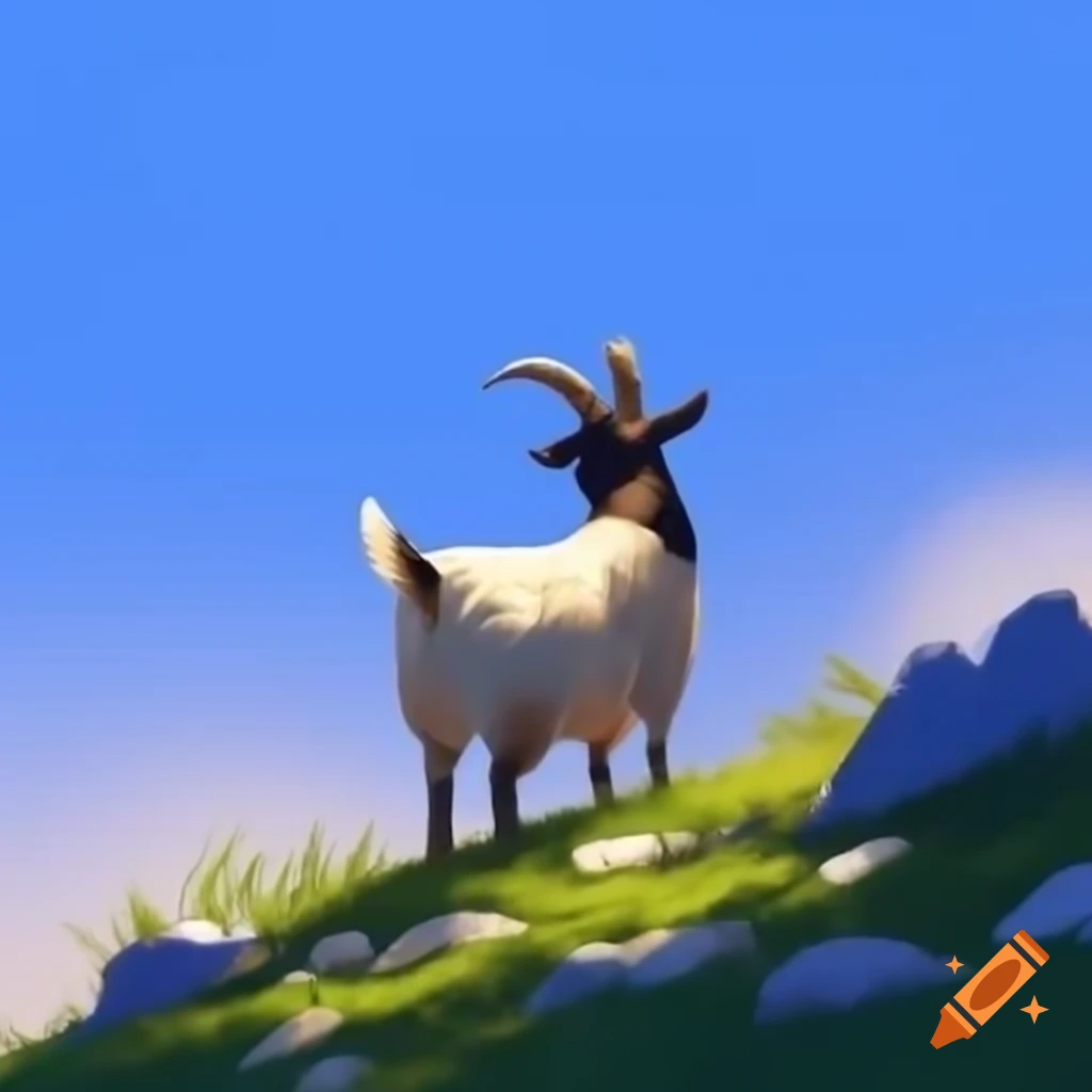 Goat standing on a hill with a caption about season 2 on Craiyon