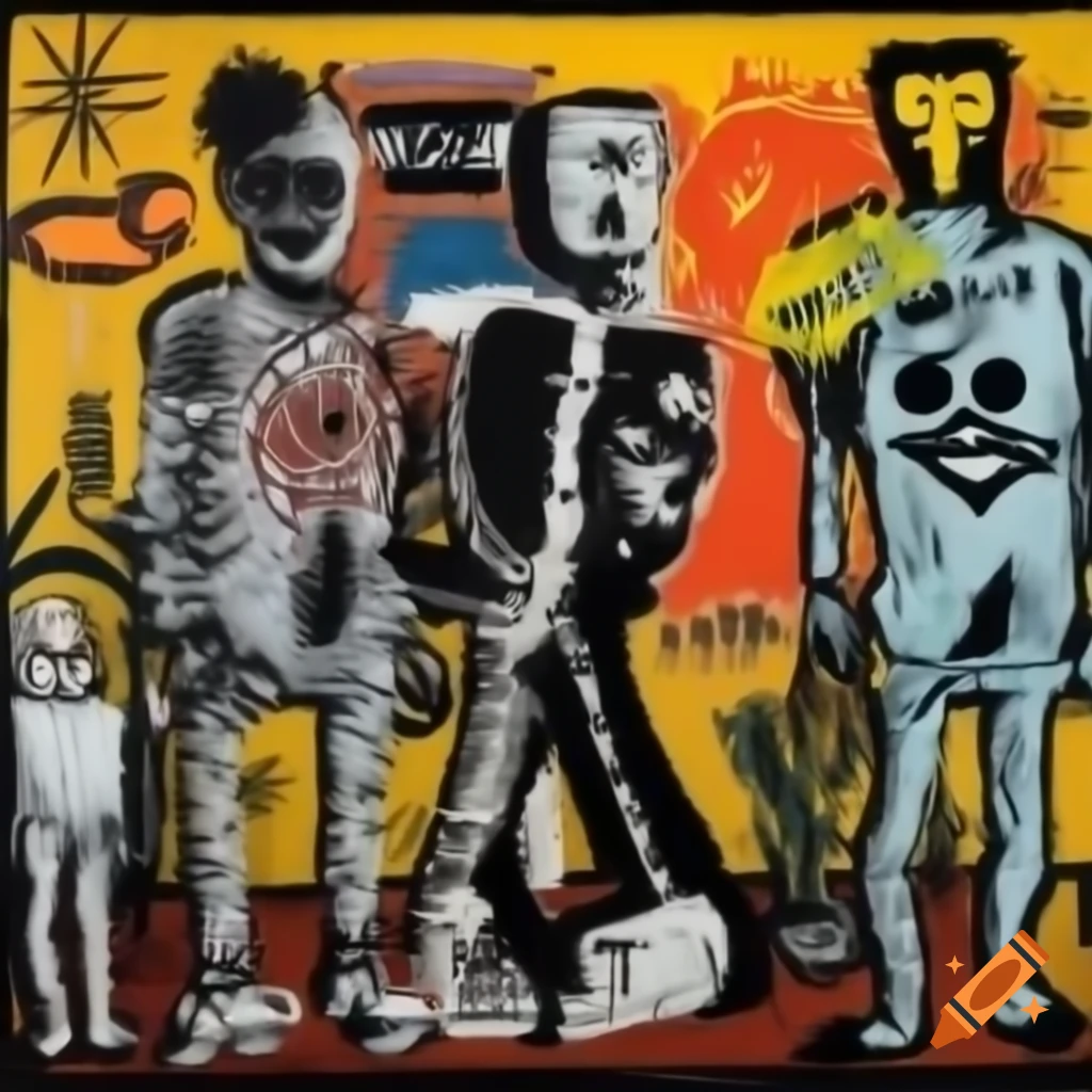 Neo-expressionism painting inspired by basquiat, exploring nihilism in ...