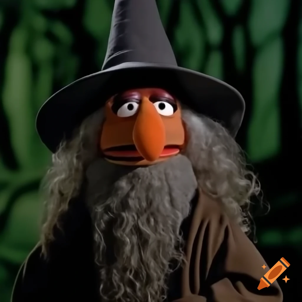 Gonzo from muppets as gandalf the grey with pointy hat and curly nose ...