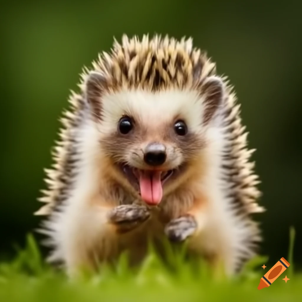 Smiling hedgehog face, toothless on Craiyon