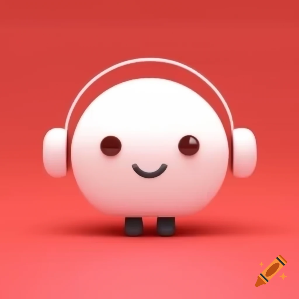 Minimalistic chatbot logo with red and white colors, friendly ...