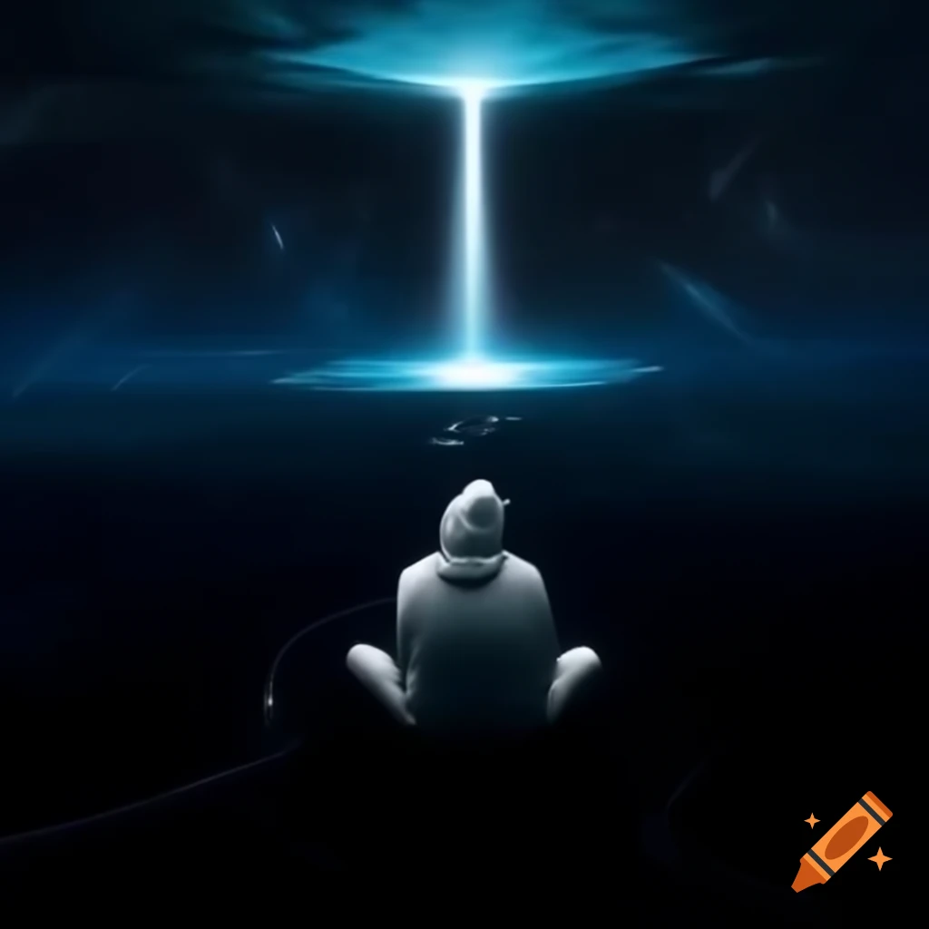 Eminem style album cover featuring rapper in space with a beam of light ...