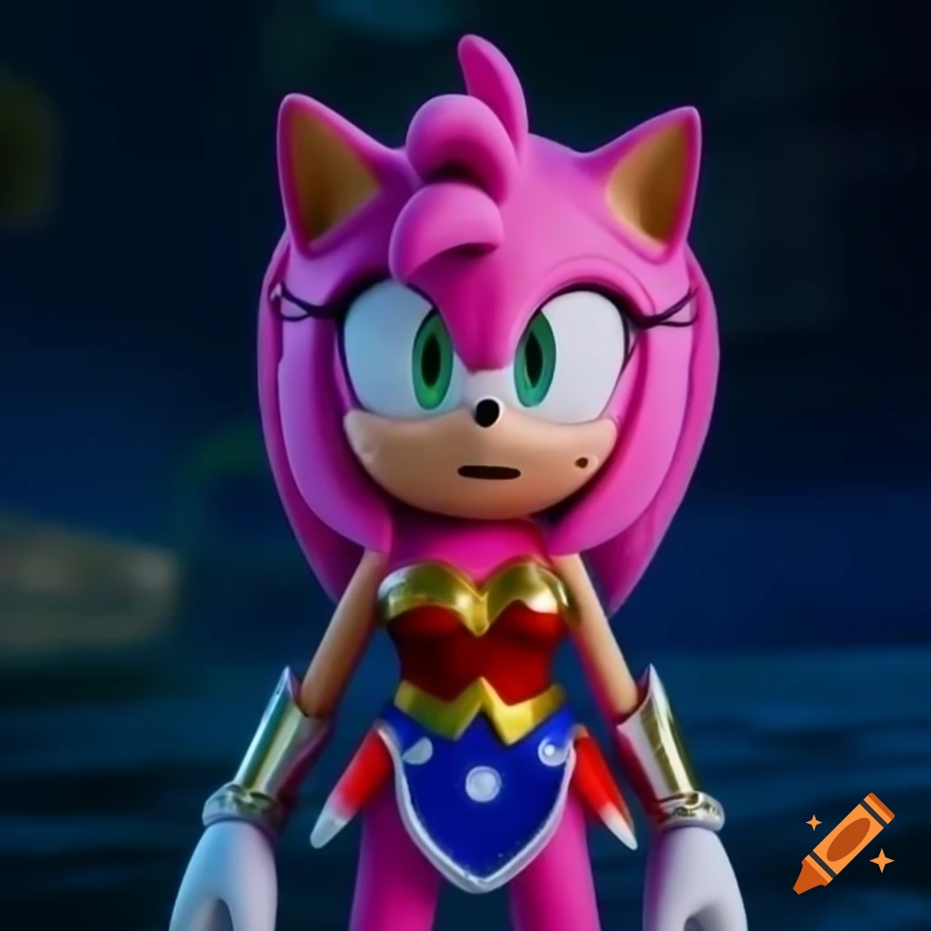 Amy Rose character from Sonic inspired by Wonder Woman on Craiyon
