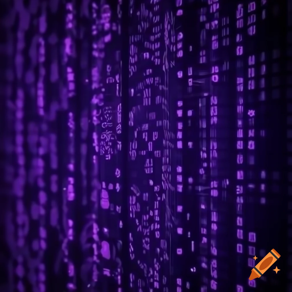Animated purple binary code background on Craiyon