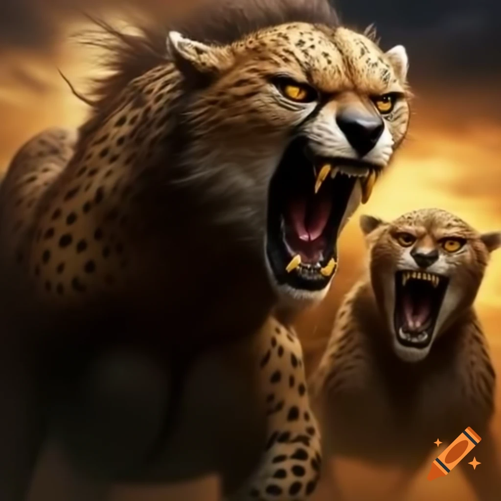 Scary hybrid creature combining features of cheetah and horse on Craiyon