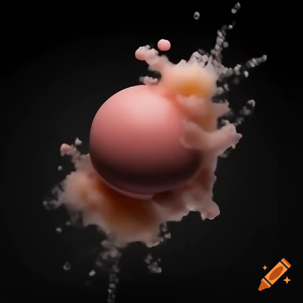 Opaque sphere in skin color floating on black background on Craiyon