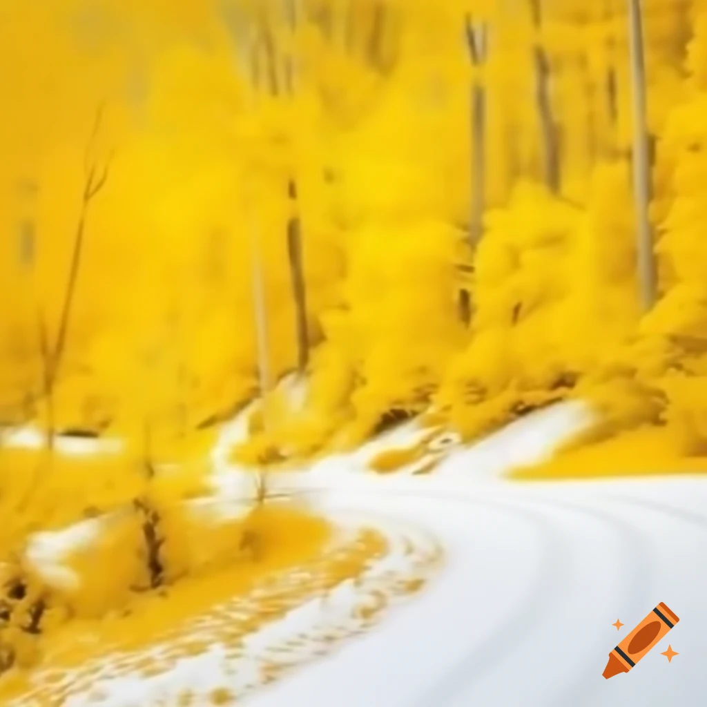 Yellow snow in kentucky landscape on Craiyon