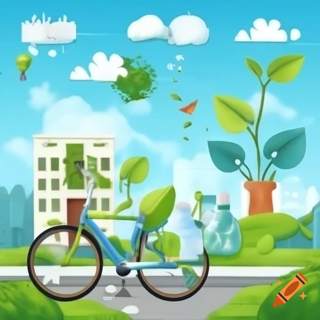 Vibrant mural design representing environmental care and city ...