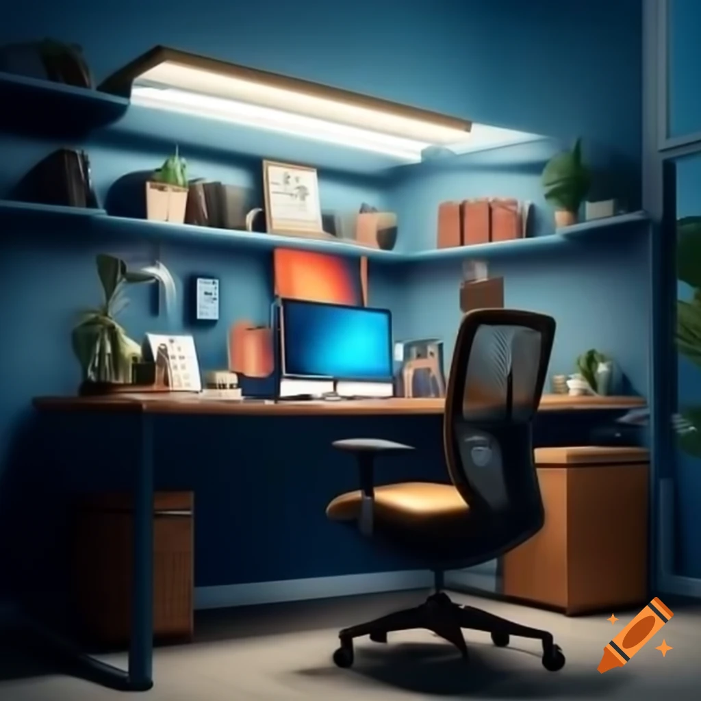 Ergonomic office workspace designed for free movement and comfort on ...