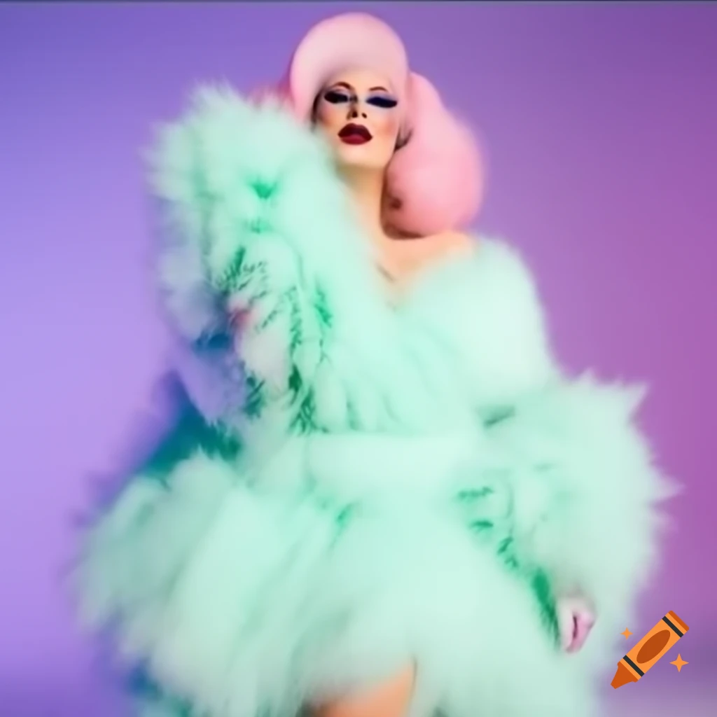 Pastel colored promotional look for a drag queen featuring mint green ...