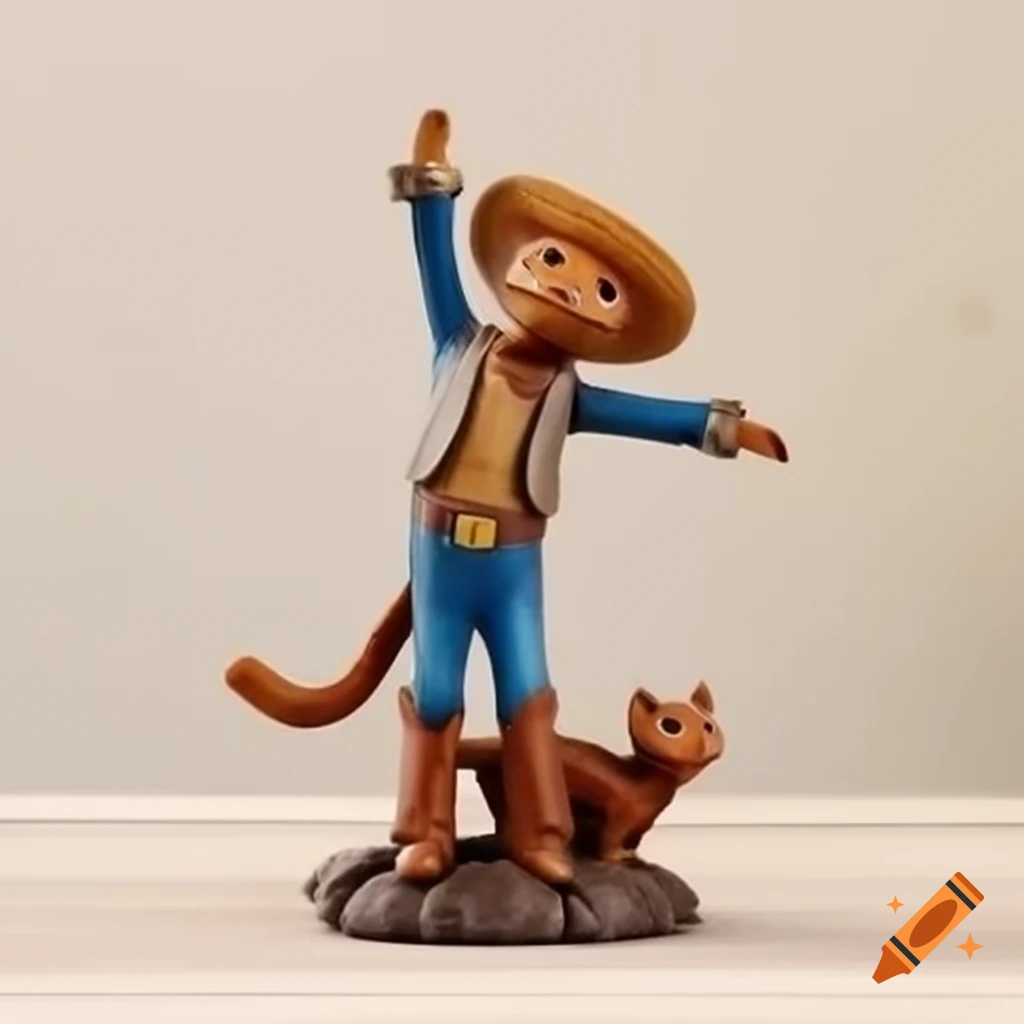 Dancing cowboy cats resin sculpture in Bogleech style on Craiyon