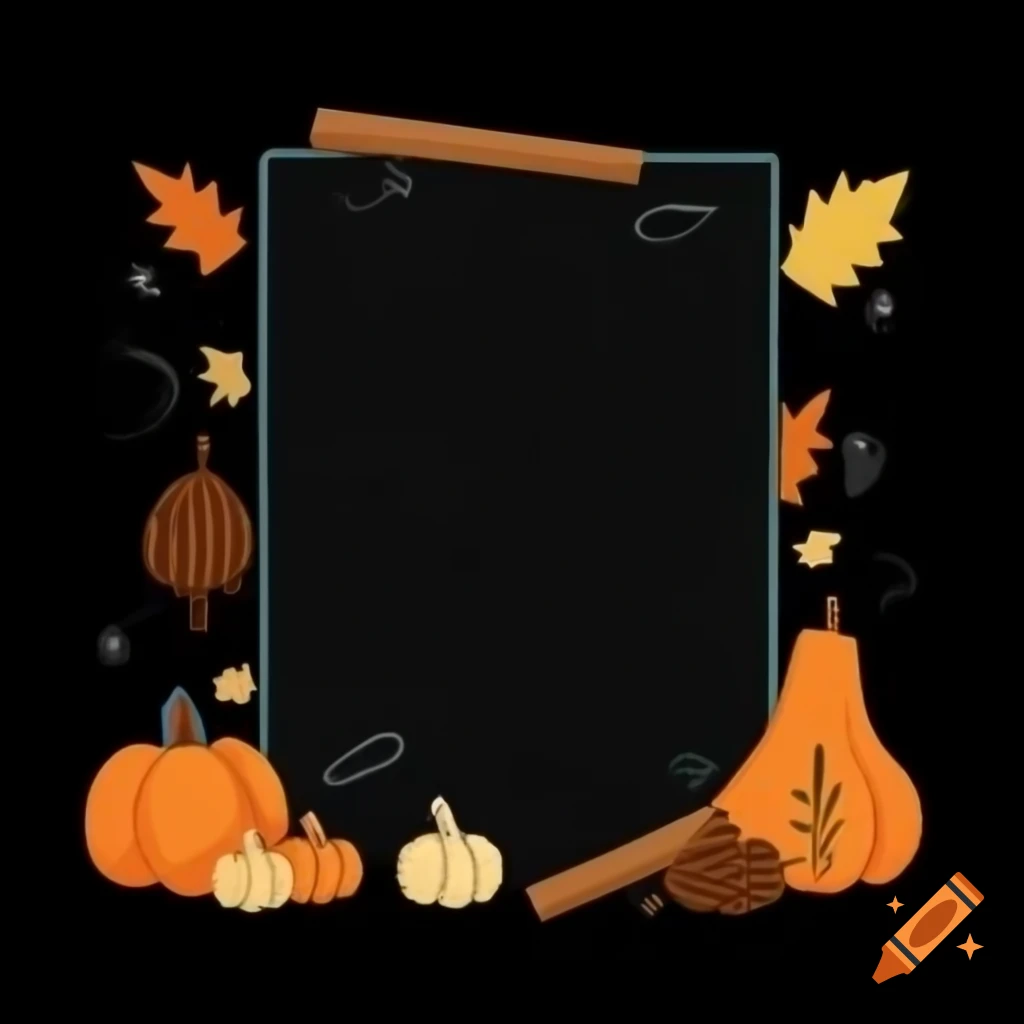 Autumn-themed chalkboard menu with pumpkins, acorns, leaves, and coffee ...
