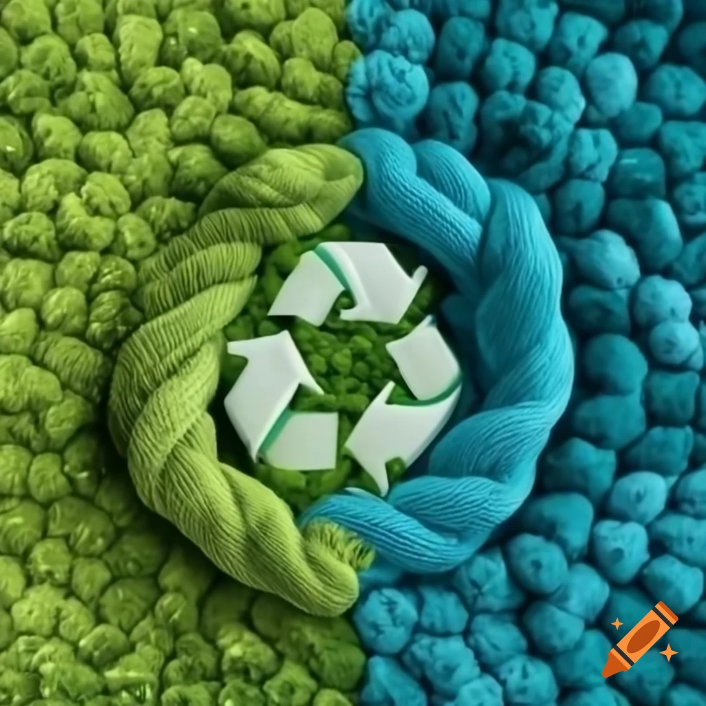 Circular infinity symbol made of intertwined yarn threads, highlighting ...