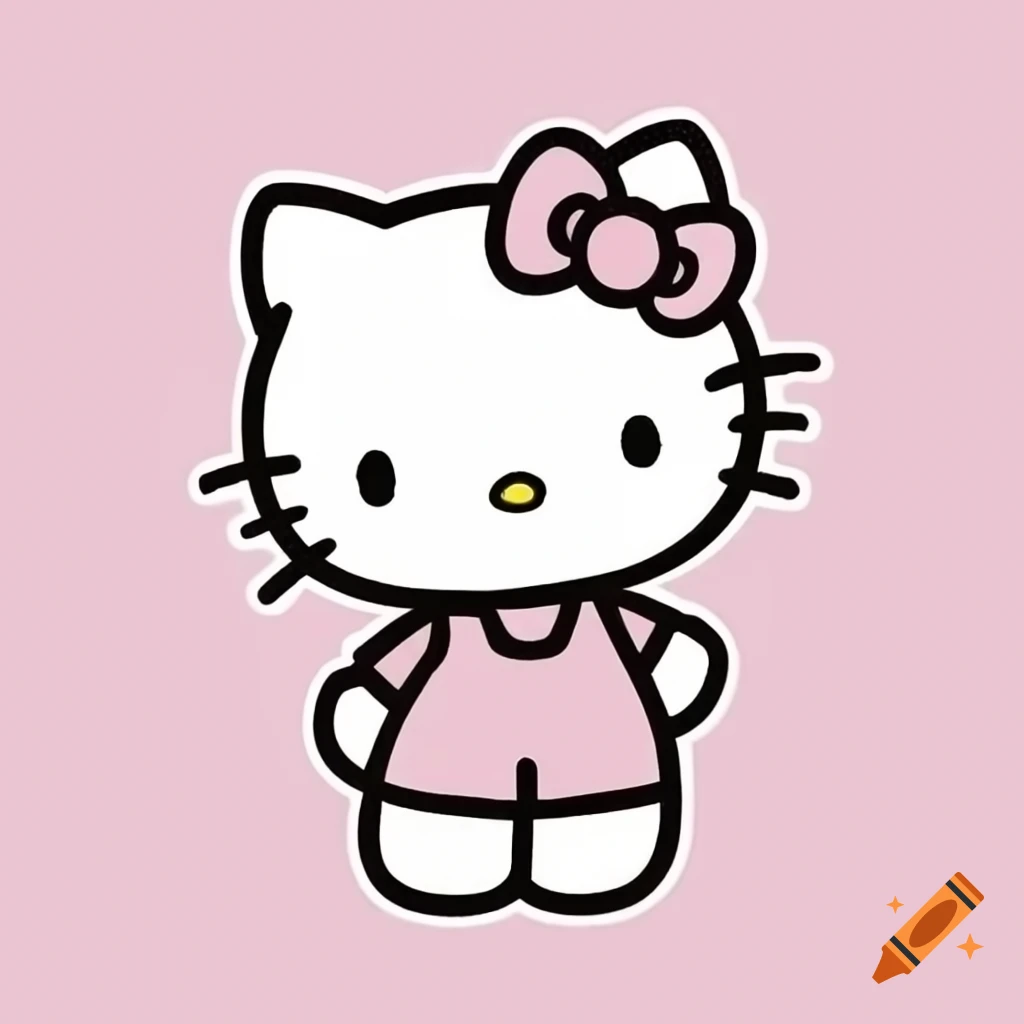 Cute chubby baby Hello Kitty anime character in whimsical costume on ...
