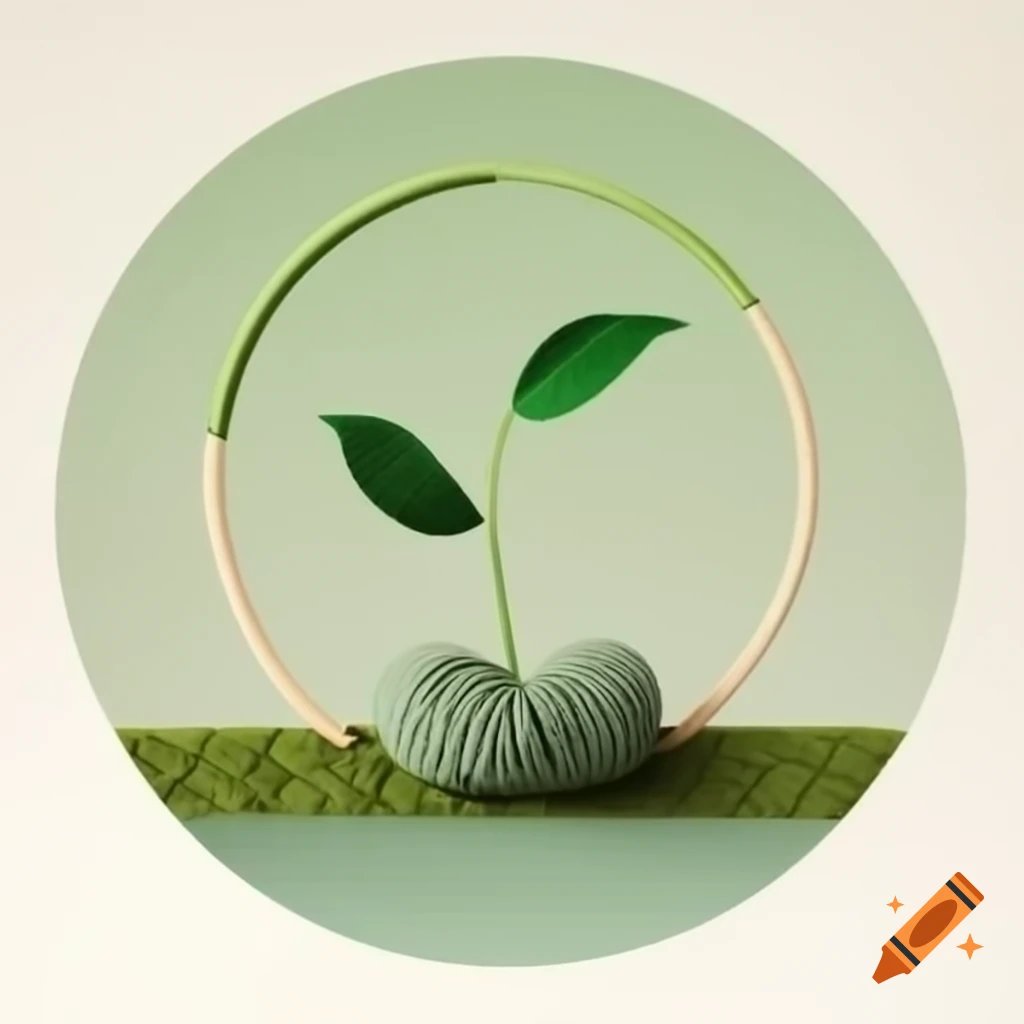 Stylized thread loop in circular shape symbolizing sustainability and ...